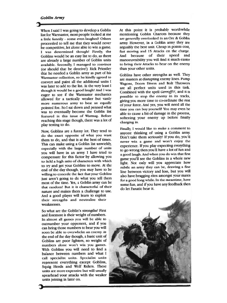 Goblin Army Tips | PDF
