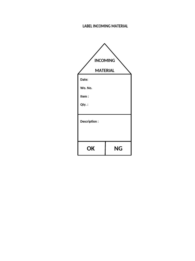 Label Incoming Material | PDF