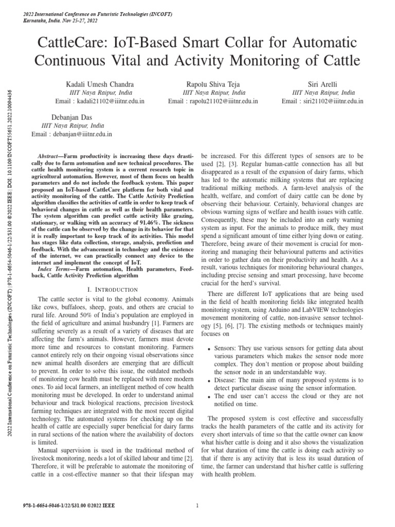 CattleCare: IoT Monitoring System in India | PDF | Cattle | Logistic ...