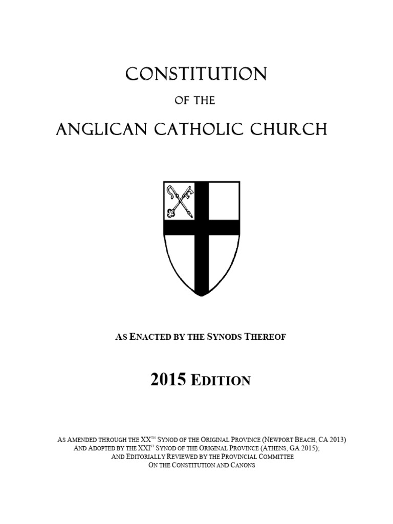 Anglican Catholic Church Constitution | PDF | Synod | Catholic Church