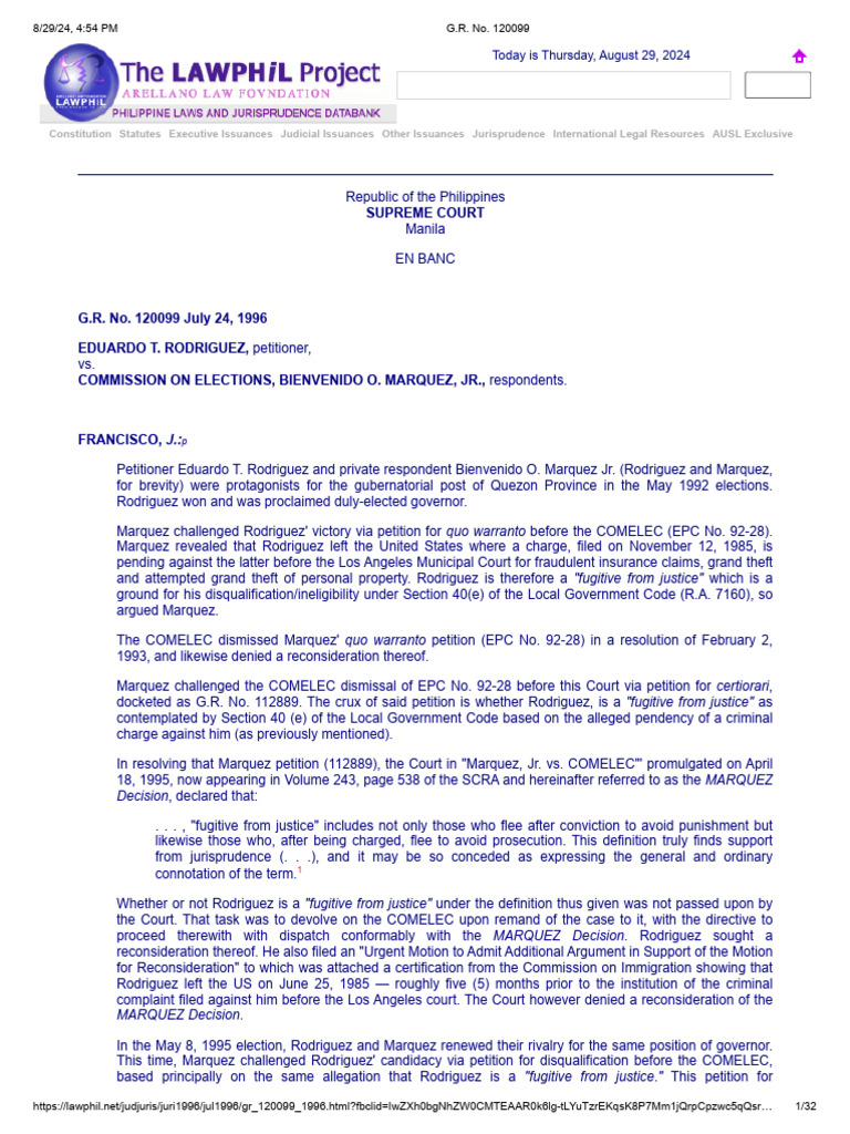 Rodriguez vs. Marquez | PDF | Arrest | Crimes