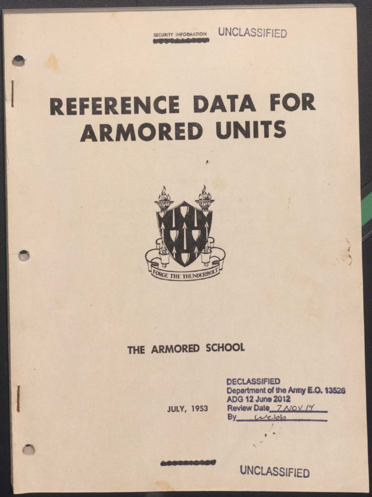 1953 Armored Unit Reference Data | PDF | Artillery Battery | Battalion