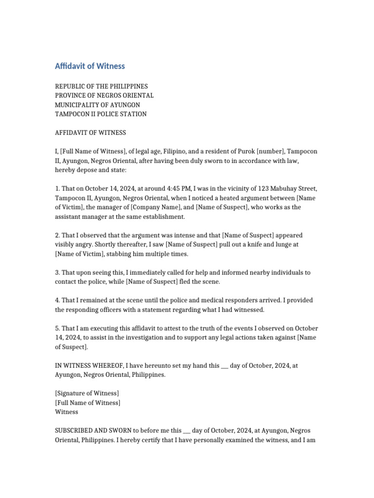 Affidavit of Witness | PDF