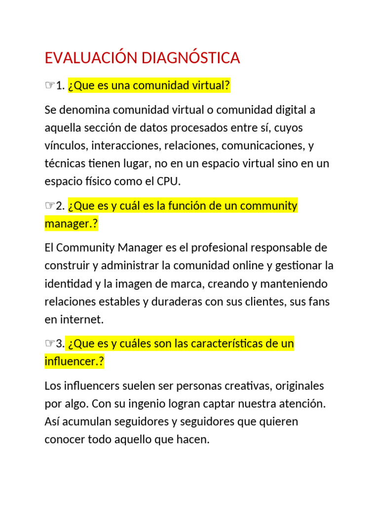 EVALUACIÓN DIAG-WPS Office | PDF