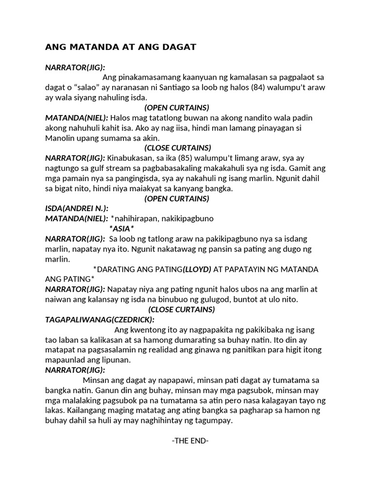 ANG MATANDA AT ANG DAGAT | PDF