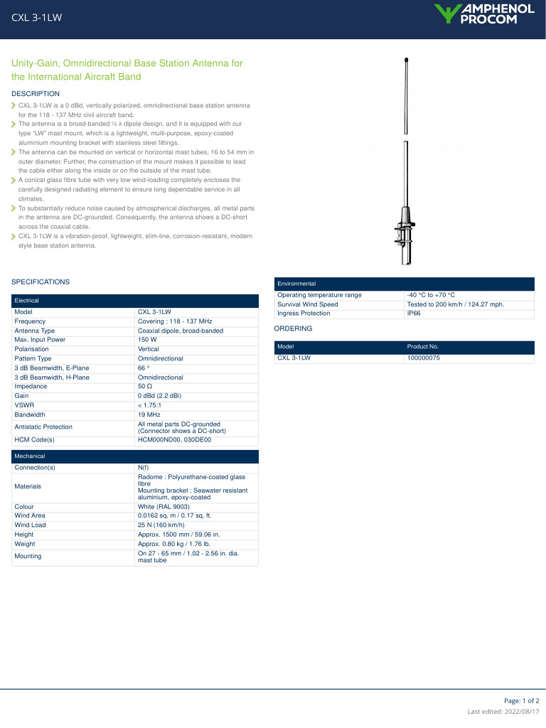 Procom Anten CXL 3 1lw - en GB | PDF | Antenna (Radio) | Telecommunications