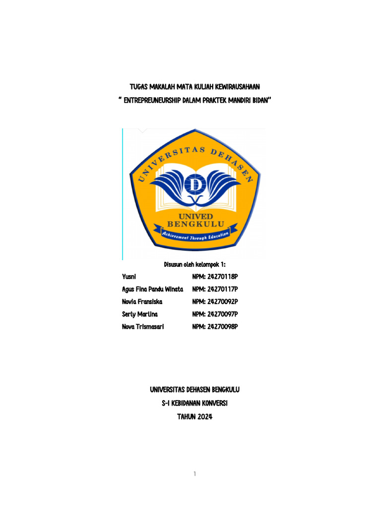 Tugas Kewirausahaan Kelompok 1 | PDF