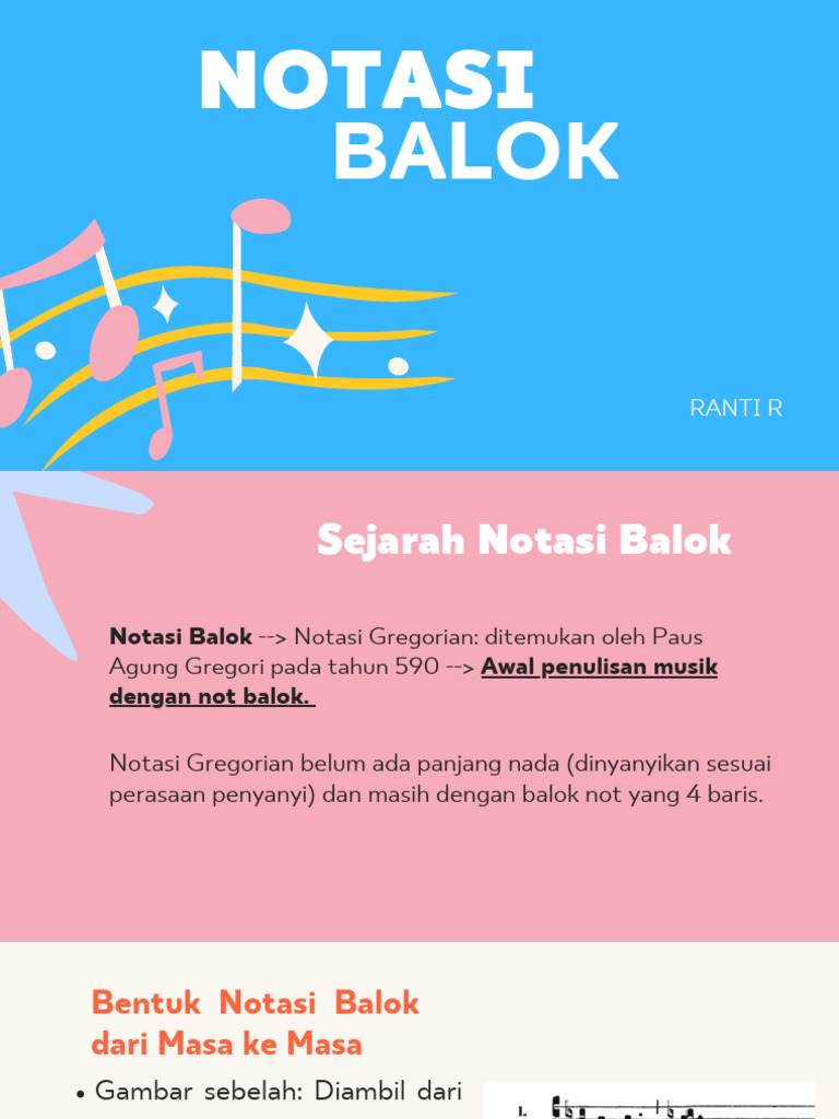 Sejarah dan Bentuk Notasi Balok | PDF