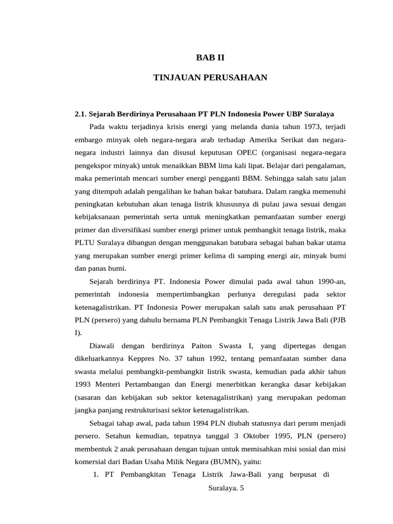 Sejarah dan Visi PT PLN Indonesia Power | PDF