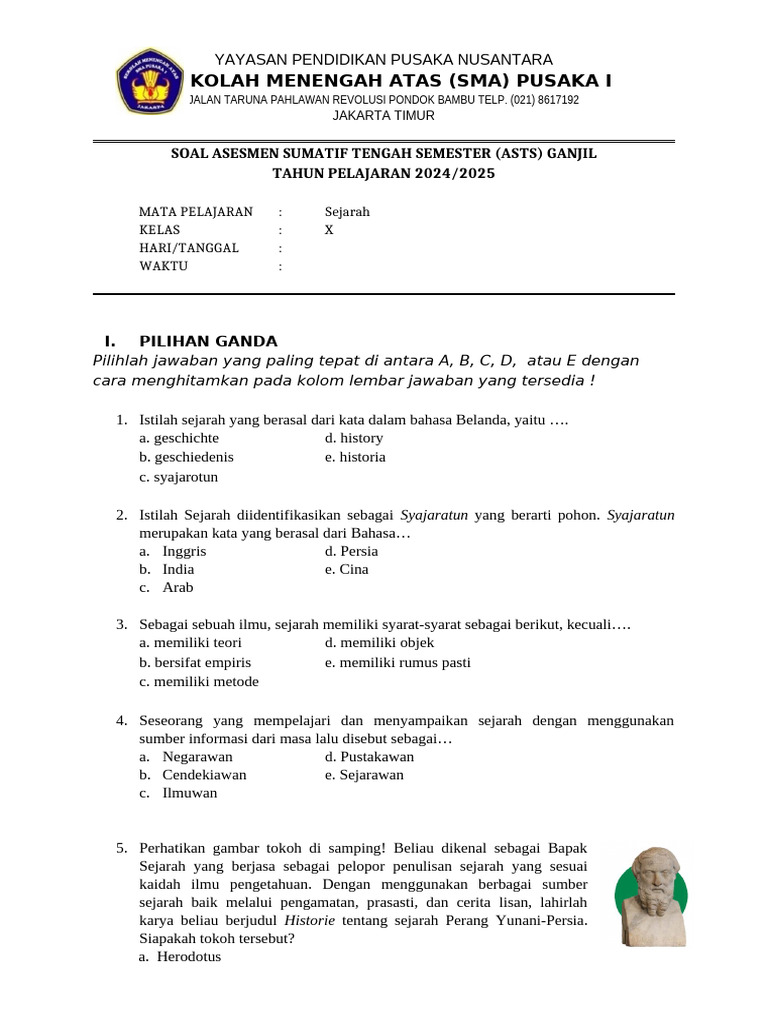 1. FORMAT NASKAH SOAL | PDF