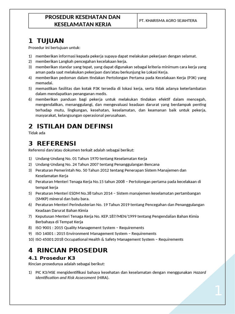 03 Prosedur K3 | PDF