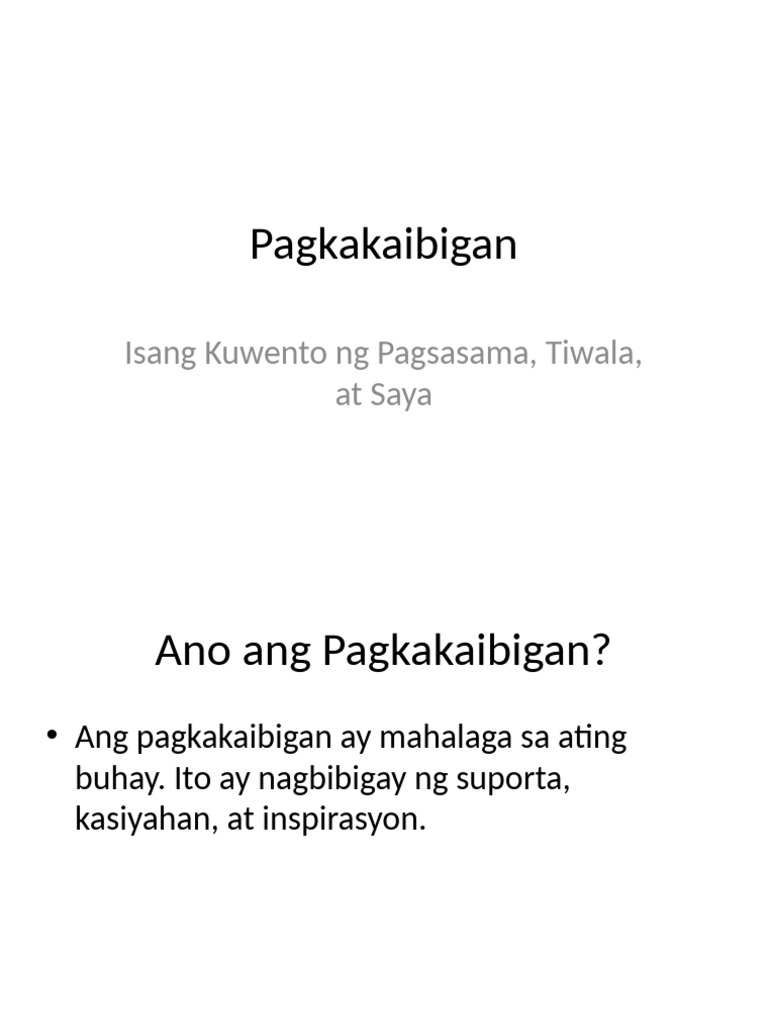 Pagkakaibigan Comic Brochure | PDF
