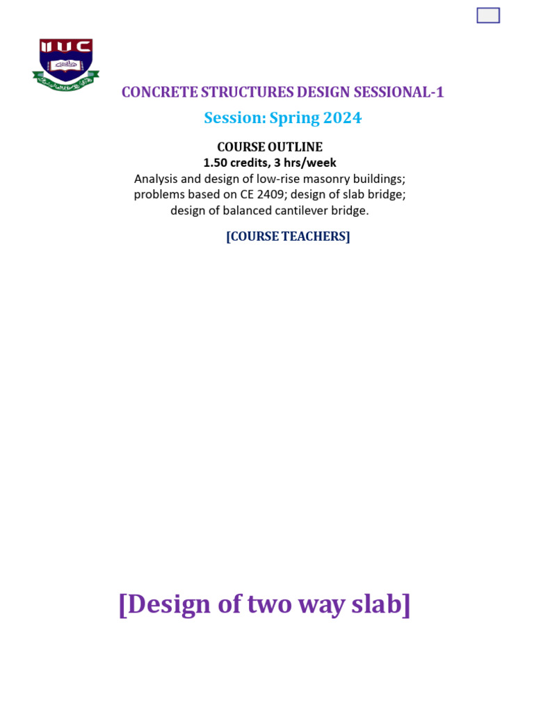 Lecture-2 Two Way Slab Updated 241218 224508 | PDF | Beam (Structure) | Mechanical Engineering