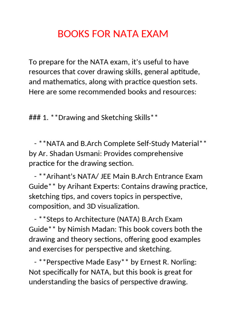 Details For Nata Exam | PDF | Mathematics | Drawing