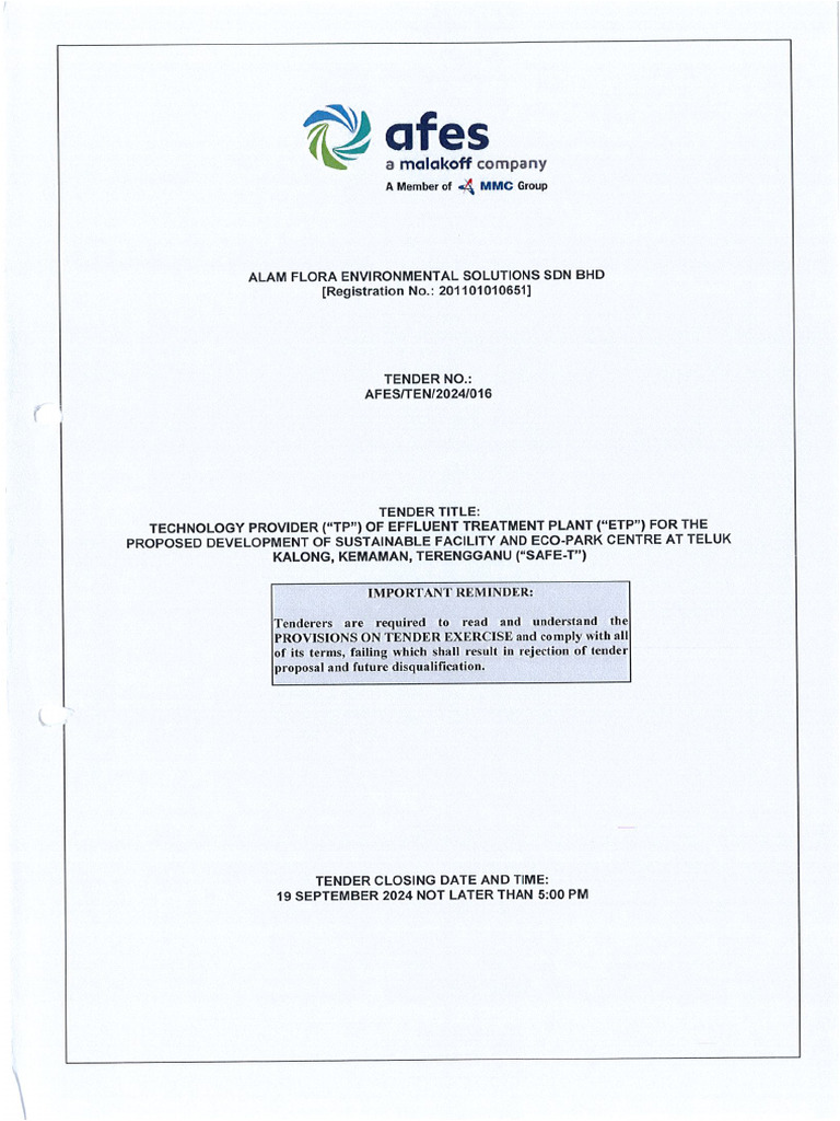 Afes-Instructions & Tender Requirement | PDF