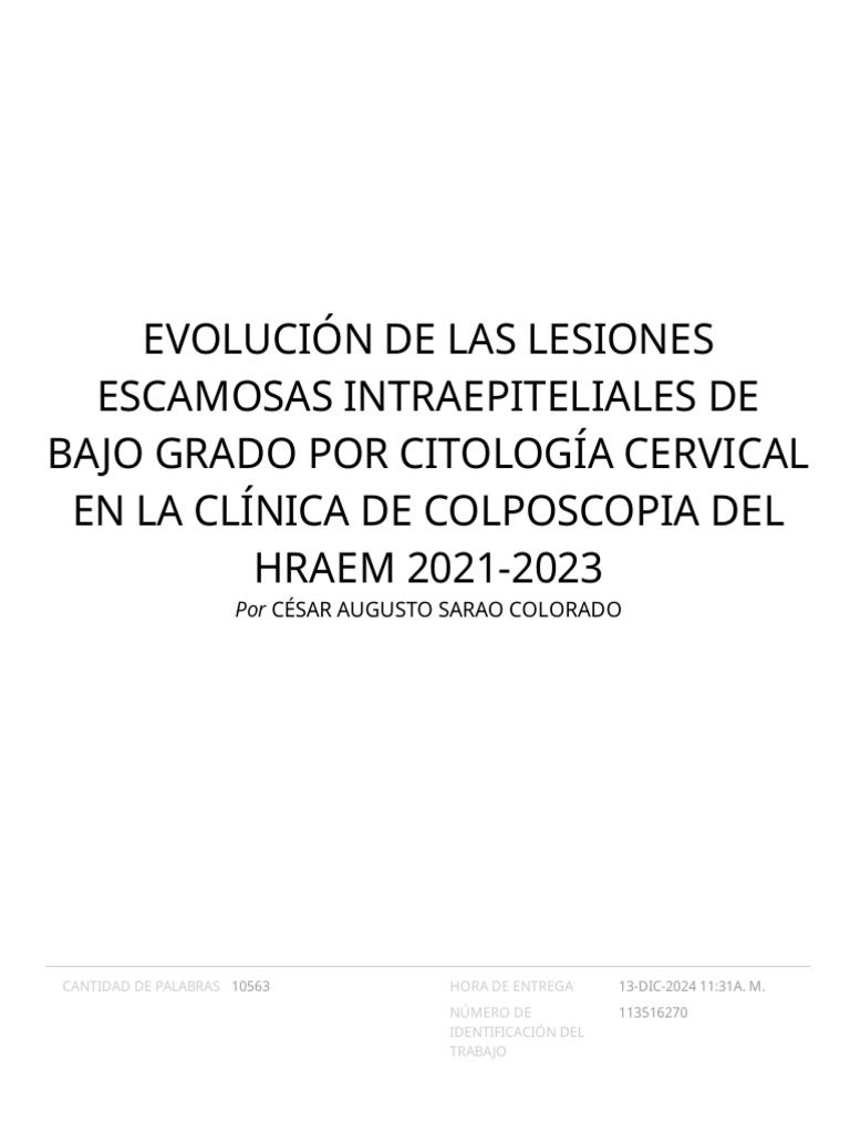 Evoluci N de Las Lesiones Escamosas Intraepitelial-1 | PDF