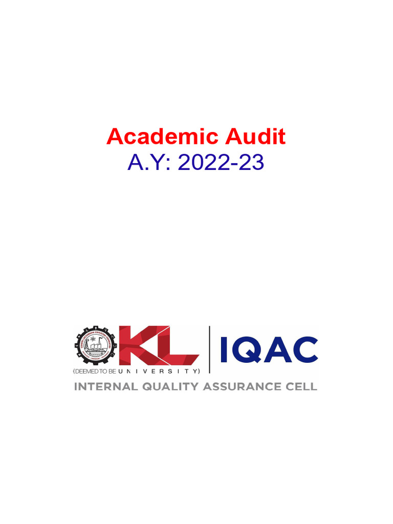Academic Audit 2022 23 | PDF | Educational Technology | Audit