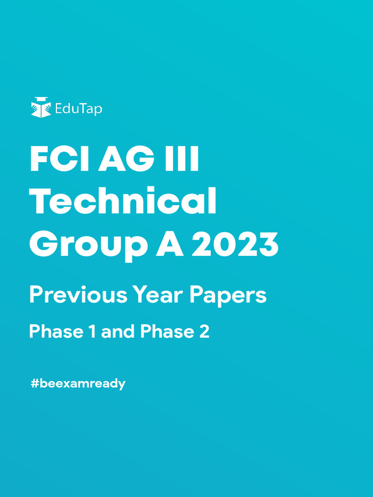 FCI AG III 2023 Previous Year Paper Technical | PDF | Reason ...