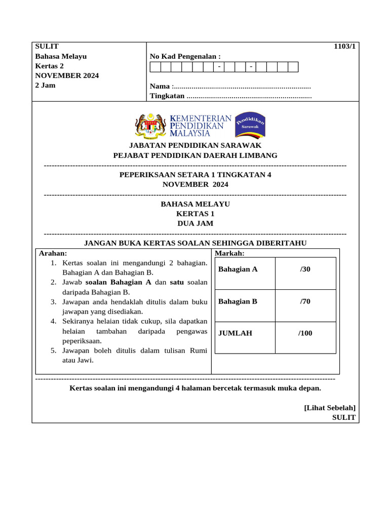 Kertas 1 | PDF