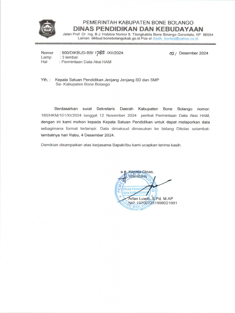 Permintaan Data Aksi HAM | PDF