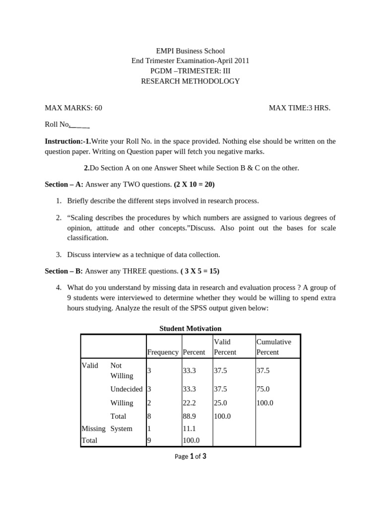 RM QP 1 | PDF | Statistical Significance | Analysis Of Variance