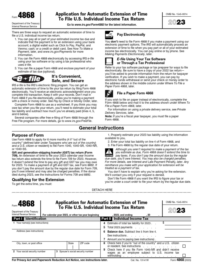 Application For Automatic Extension of Time To File U.S. Individual ...