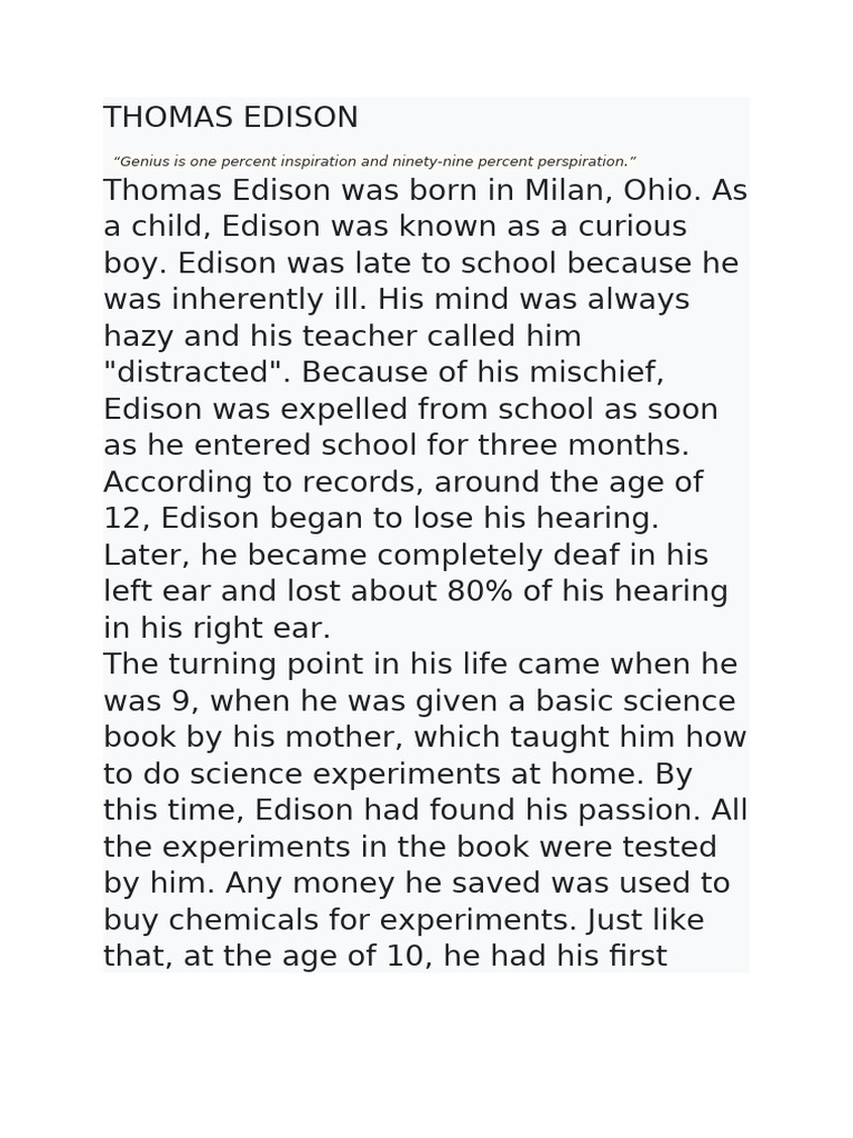 Thomas Edison | PDF