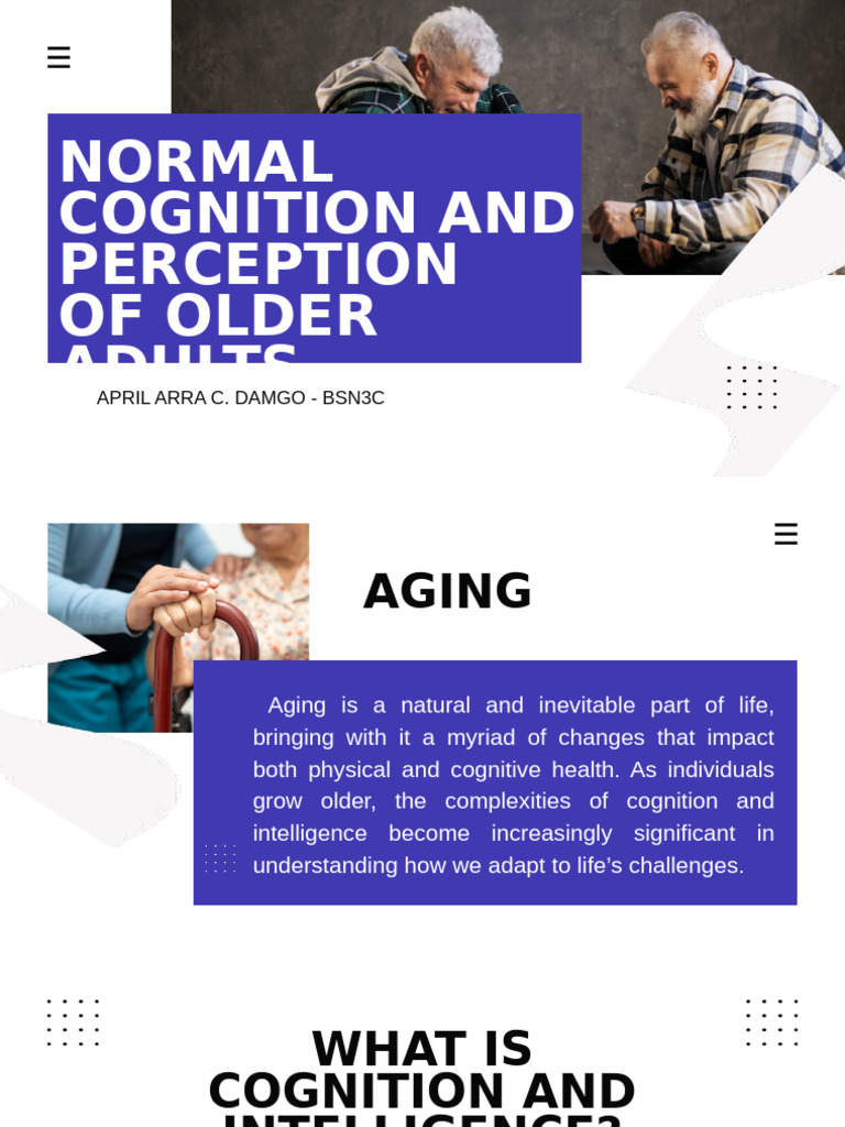 Normal Cognition & Perception NCM114 | PDF | Dementia | Ageing