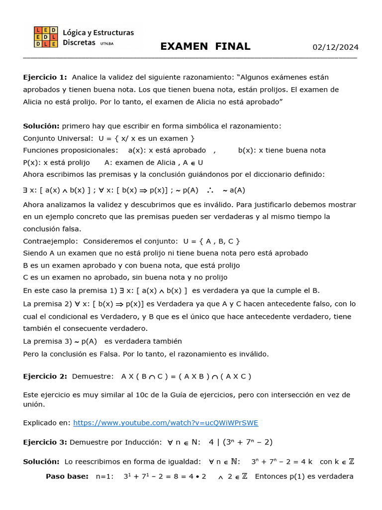 Final 2024 12 02 Respuestas | PDF | Teoría de grafos | Vértice (teoría de grafos)