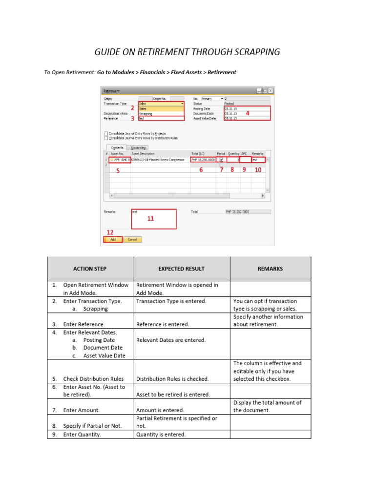 Retirement Process via Scrapping Guide | PDF