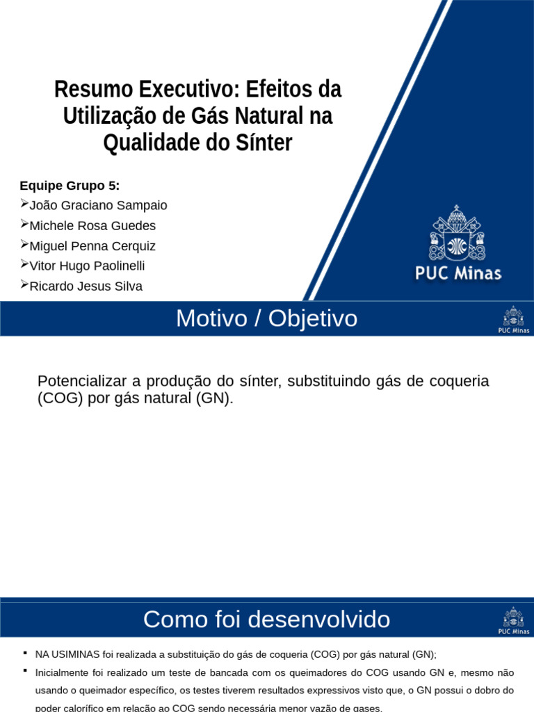 Efeitos do Gás Natural na Qualidade do Sínter | PDF