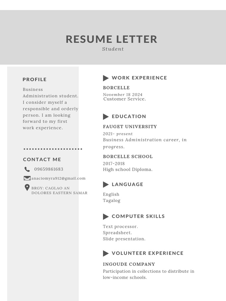 White Simple Student CV Resume - 20241119 - 124336 - 0000 | PDF