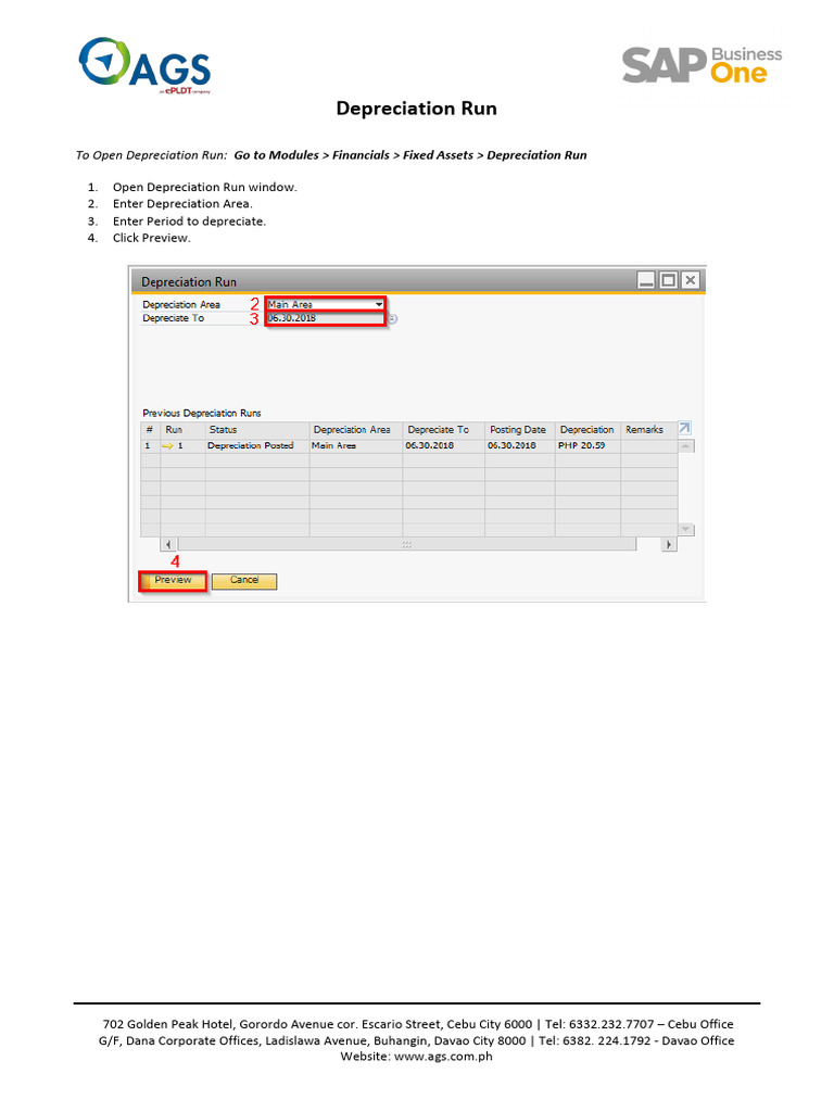 SAP Business One_Depreciation Run | PDF SAP Business One_Depreciation Run | PDF