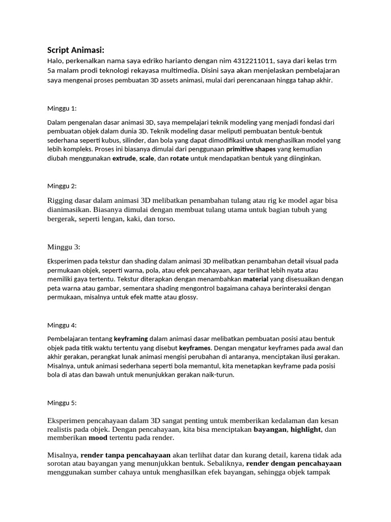 Script Animasi | PDF