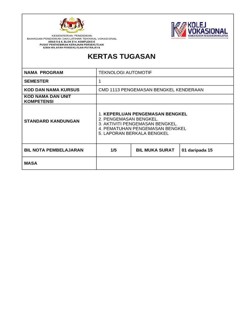 Contoh Kertas Tugasan | PDF