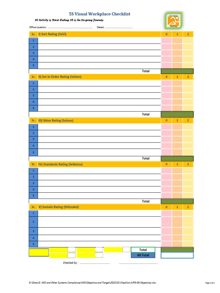1. 5S Checklist_Office | PDF | Computing