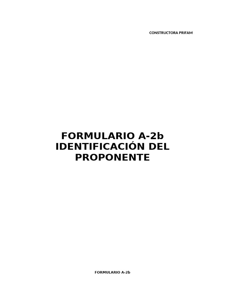 FORMULARIO A-2b | PDF