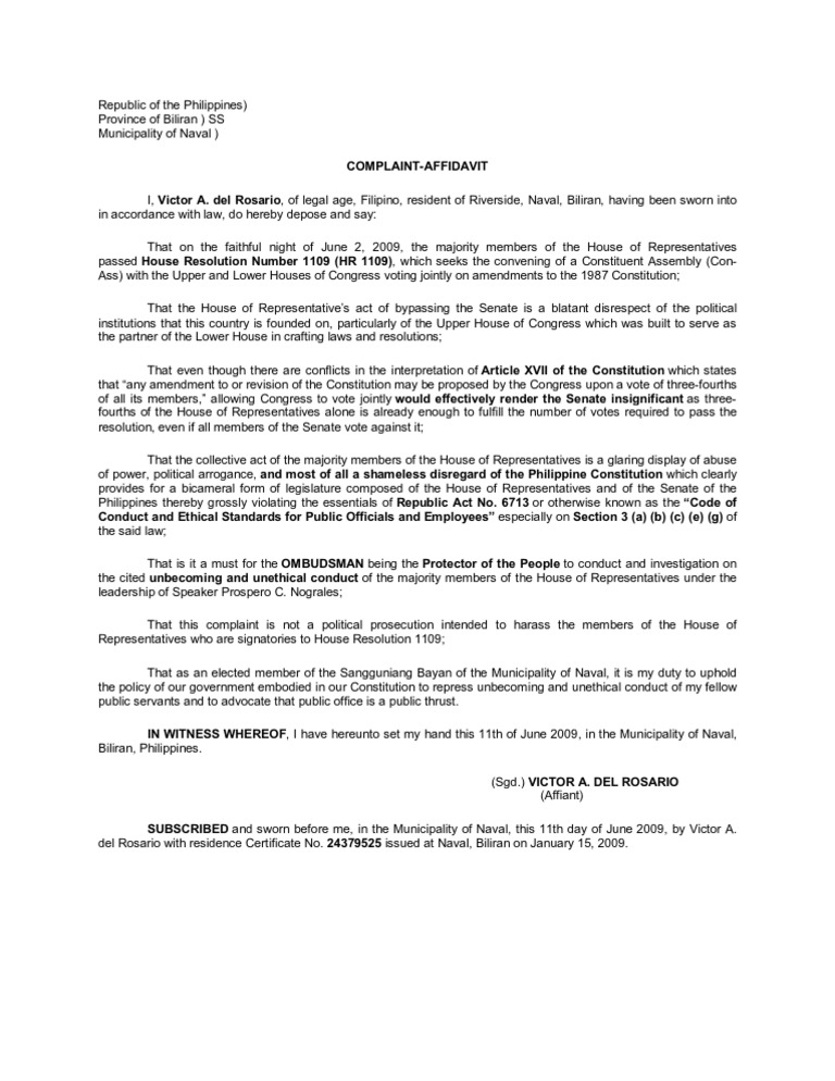 Complaint Affidavit | PDF