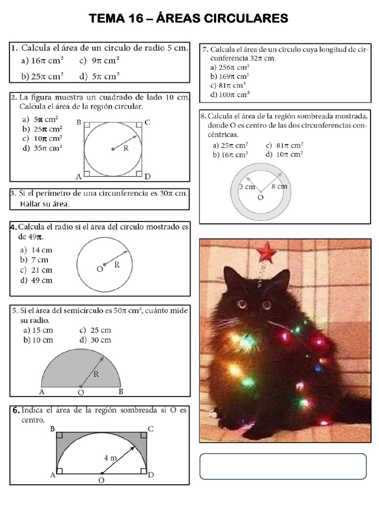 AREAS CIRCULARES- TEMA 16 - 2DO SEC | PDF