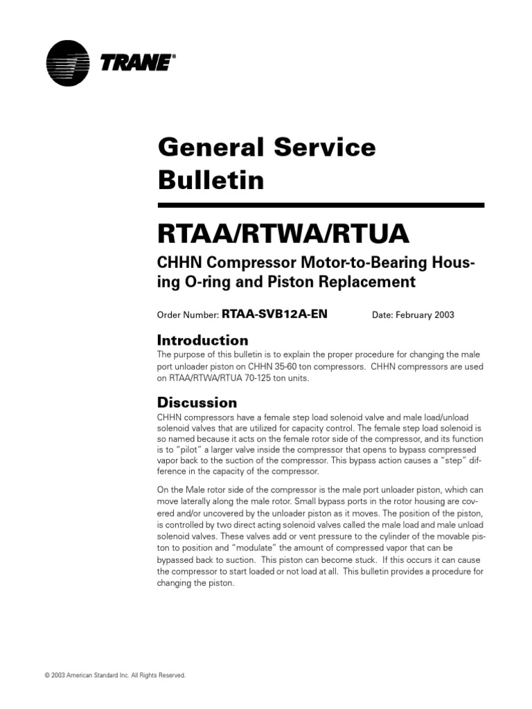 RTAA-SVB12A CHHN Compressor To Bearing Housing O-Ring | PDF | Piston ...