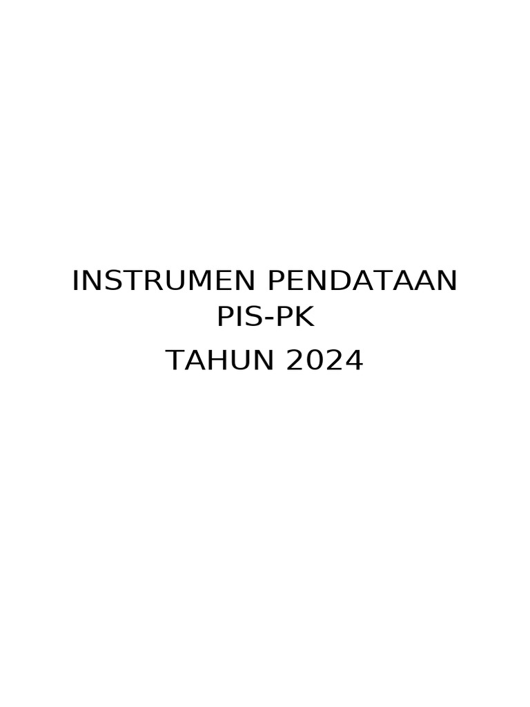 Instrumen Pendataan Pis PK | PDF