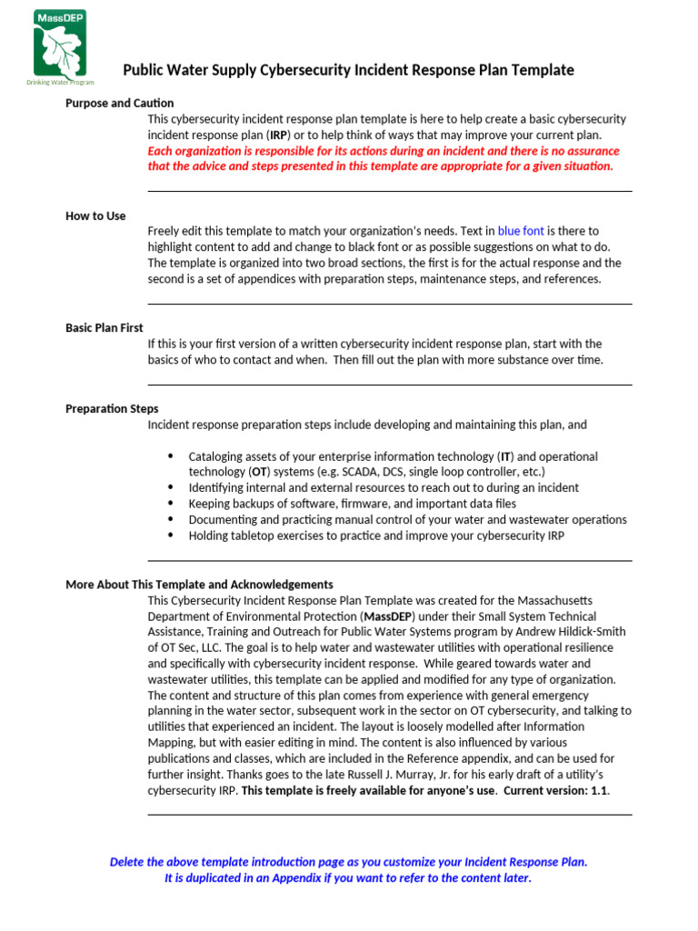 cybersecurity_incident_response_plan_template | PDF | Computer Security ...