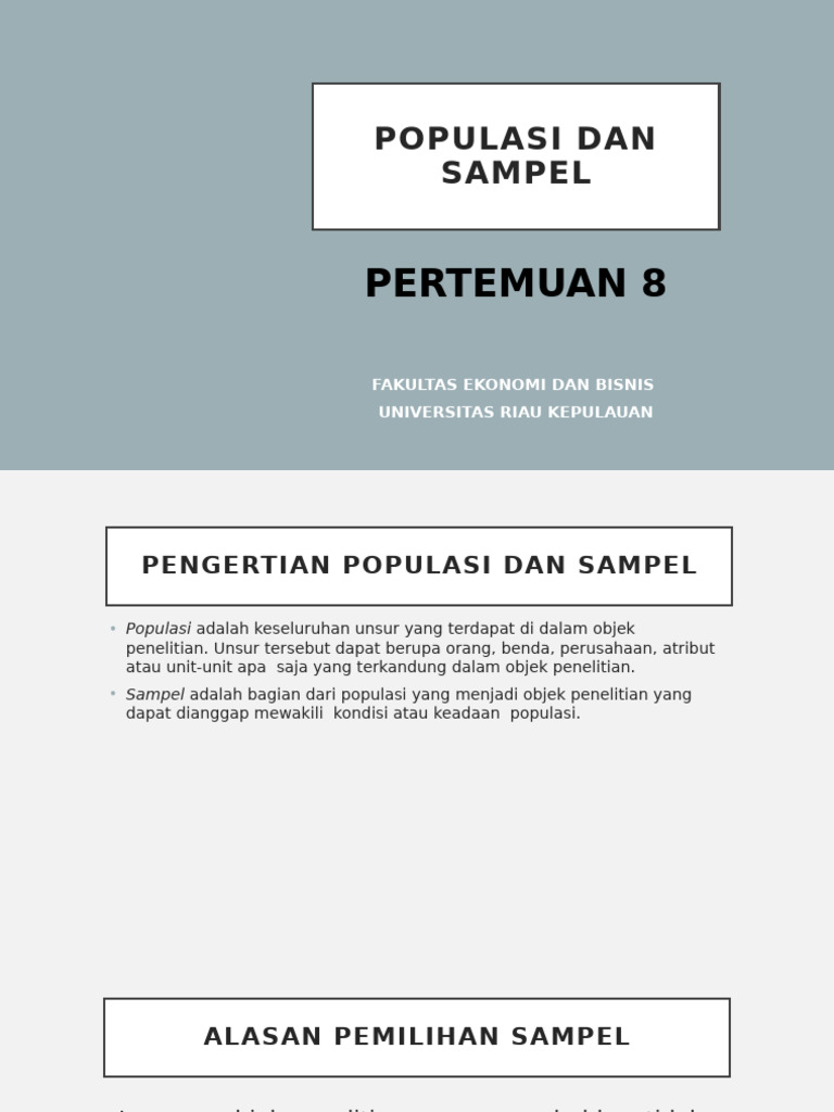 8 - 9 Populasi Dan Sampling | PDF