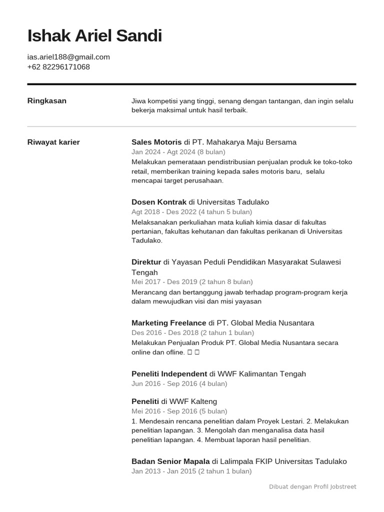 ISANDI Resume Jobstreet | PDF