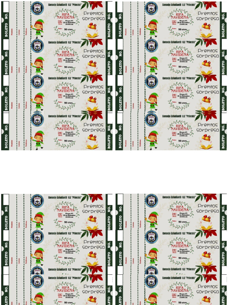 Boletos Rifa Navideña | PDF