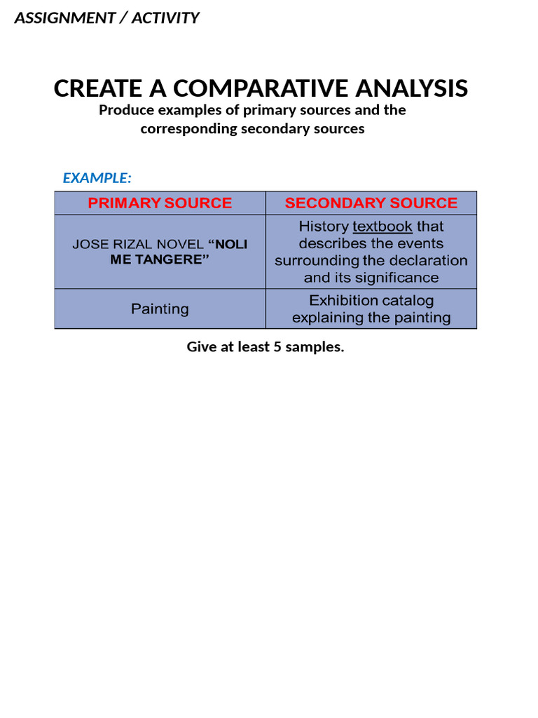 Activity - Comparative Analysis | PDF