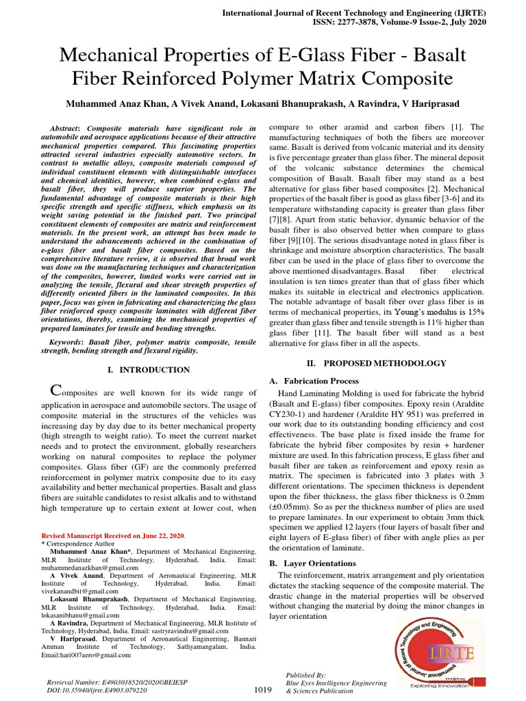 Mechanical Properties of E Glass Fiber B | PDF | Composite Material ...