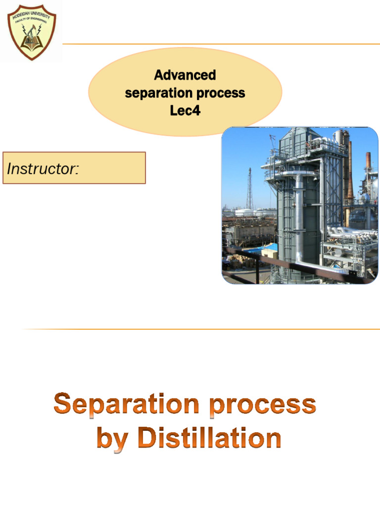lec4 sep | PDF | Distillation | Unit Operations