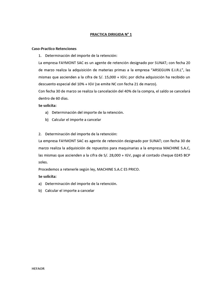 Practica Dirigida 1 - Retencion | PDF