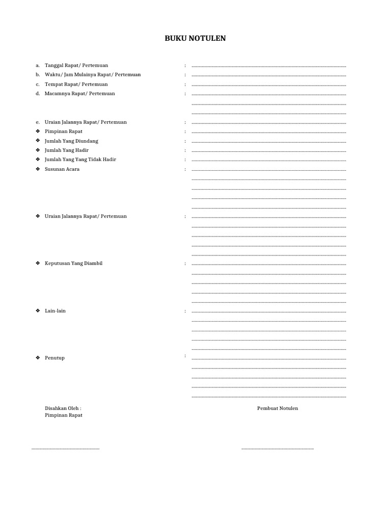 Buku Notulen | PDF